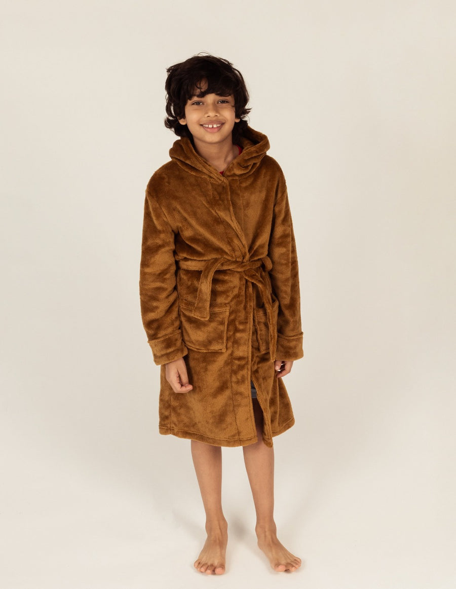 Kid's Fleece Hooded Bear Robe – Leveret Clothing