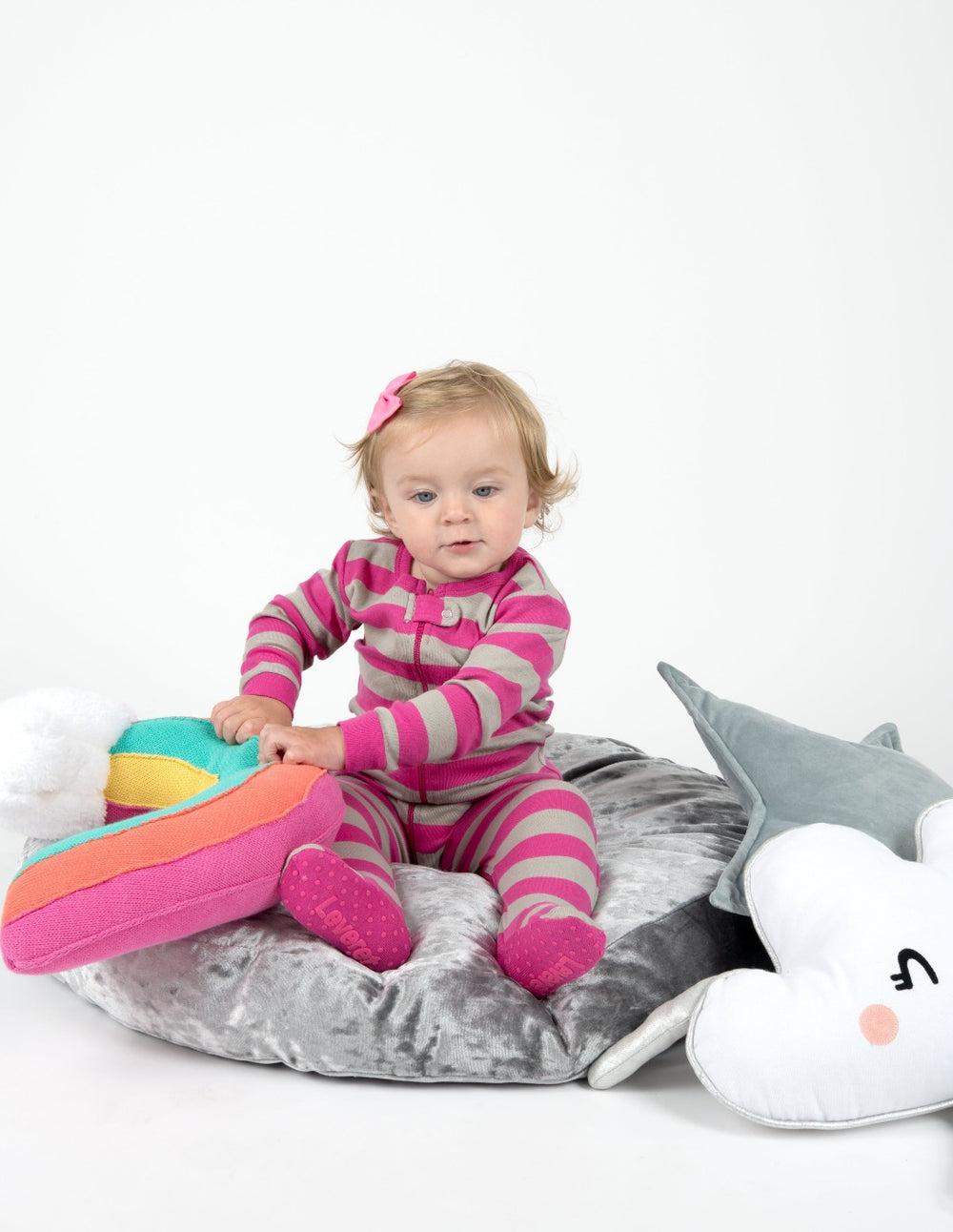 Leveret Kids Clearance Footed Berry & Chime Stripes Pajamas – Leveret ...