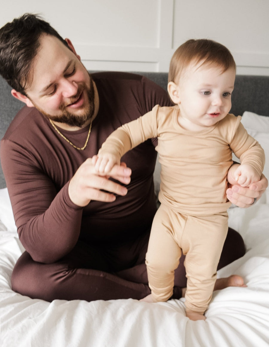 Men's Neutral Solid Color Thermal Pajamas – Leveret Clothing